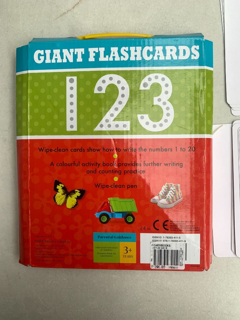[NC-1-10] Giant Flash Cards for Ages 3+, Hobbies & Toys, Stationary ...