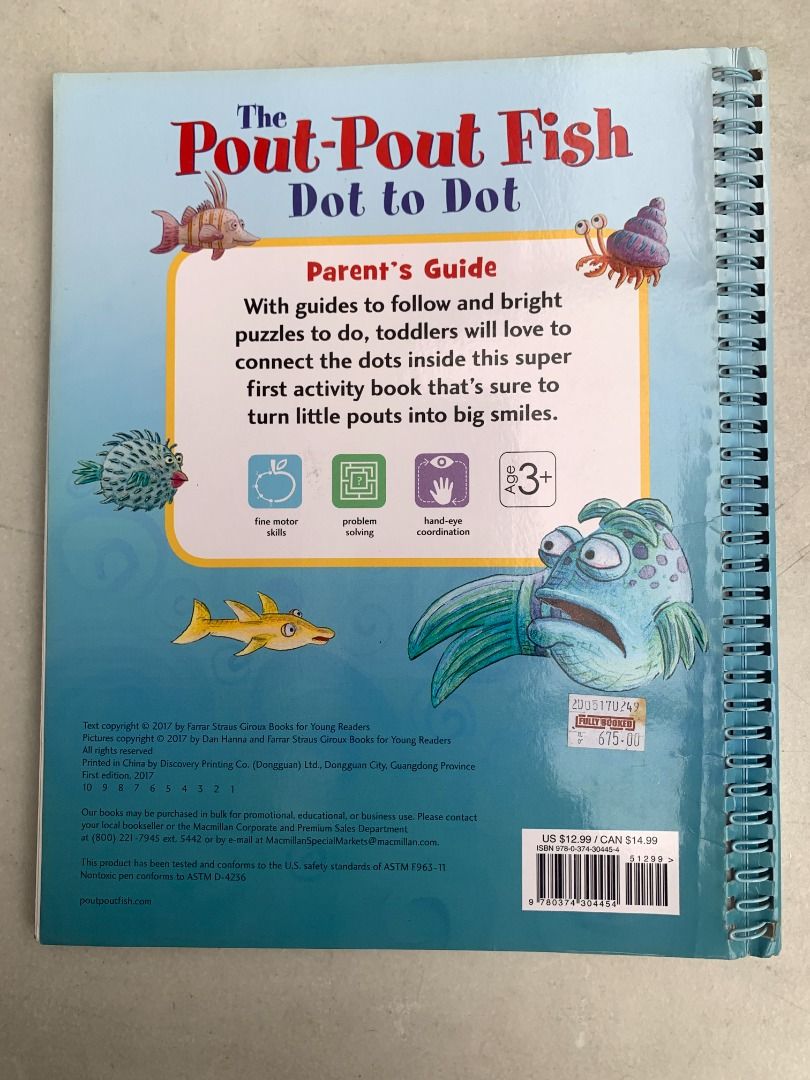 [NC-1-13] ACTIVITY BOOK | The Pout-Pout Fish Dot to Dot, Hobbies & Toys ...
