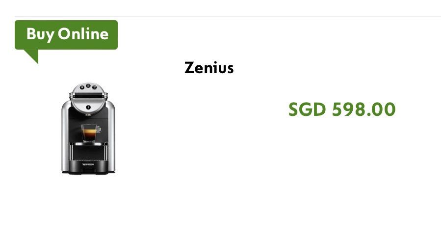 Nespresso Coffee Machine Zenius, TV & Home Appliances, Kitchen ...