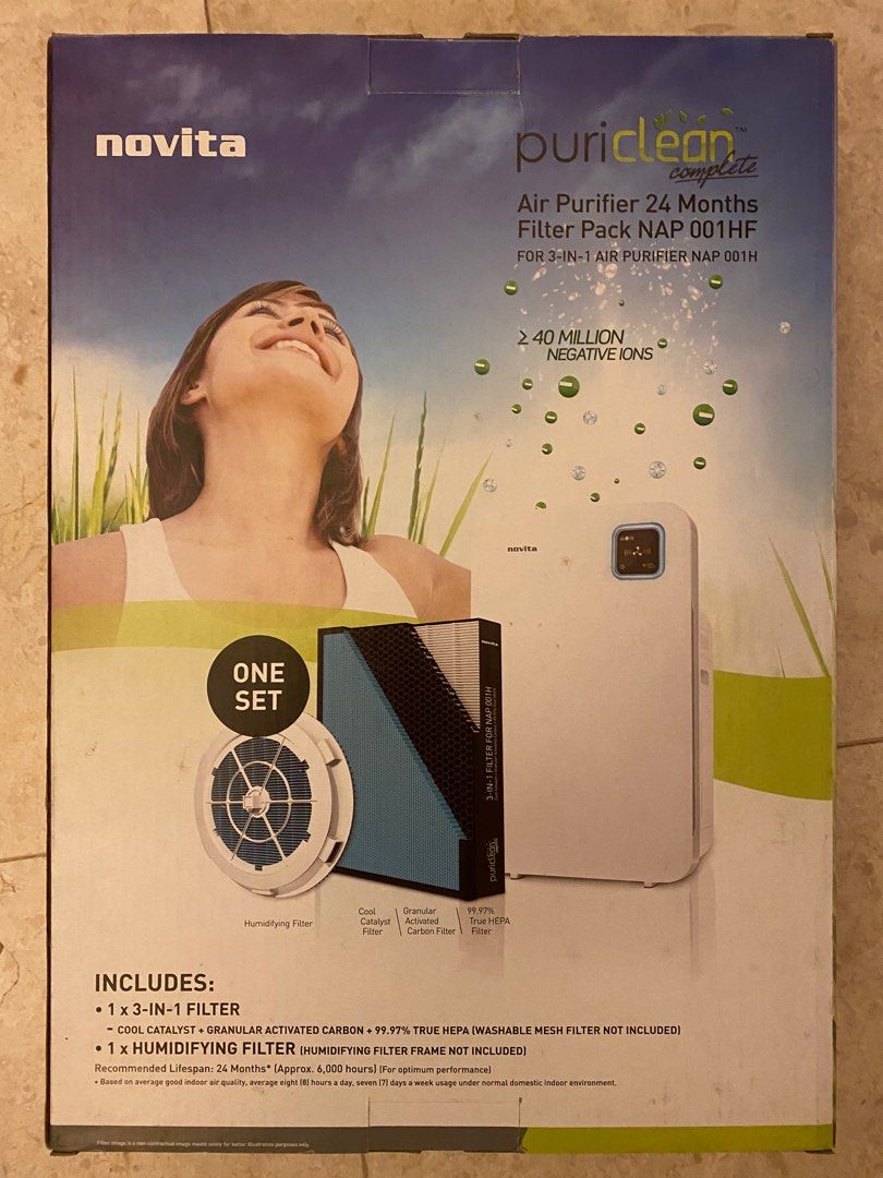 Novita Puriclean air purifier filter pack, TV & Home Appliances, Air ...