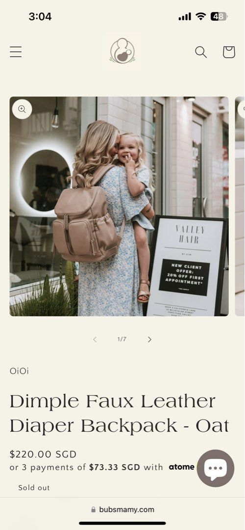 OiOi Dimple Faux Leather Diaper Backpack, Women's Fashion, Bags ...