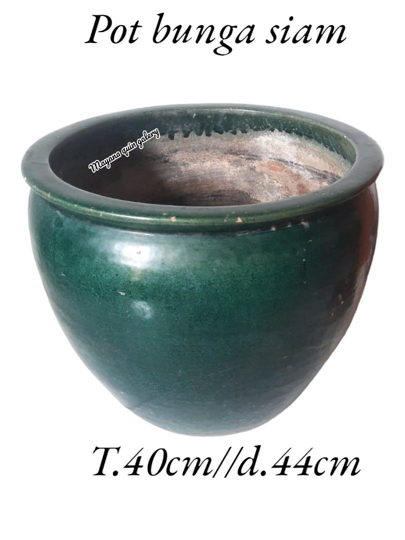 Pot bunga besar keramik siam, Antik, Pajangan di Carousell