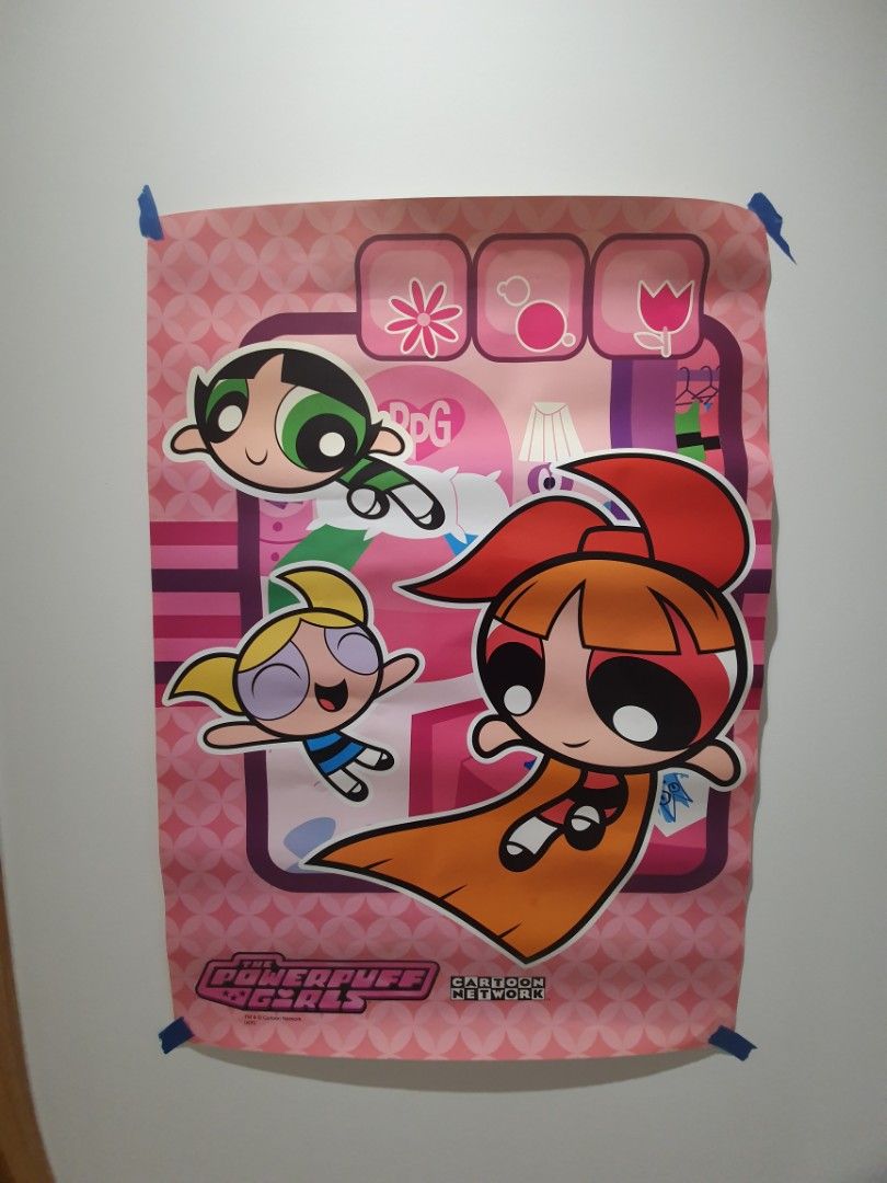 Powerpuff Girls Decor Poster 84cm x 60 cm room styling pink cartoon ...