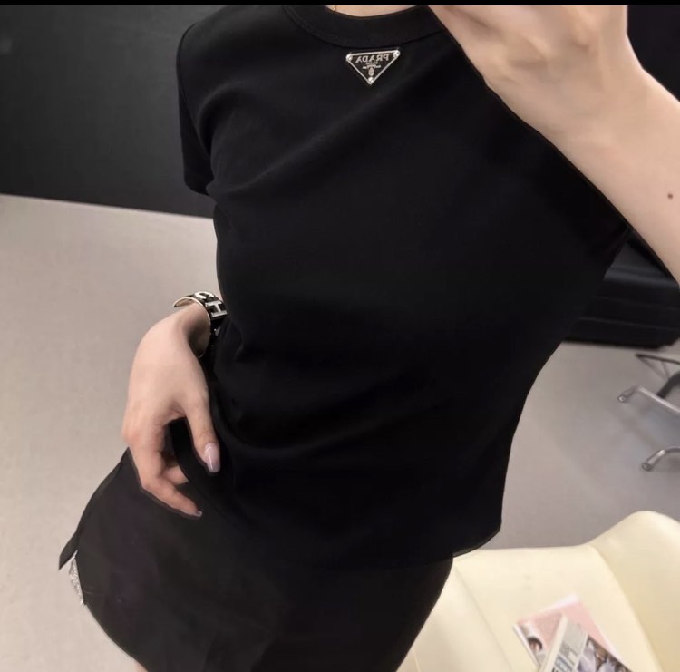 Prada basic top preorder, Luxury, Apparel on Carousell