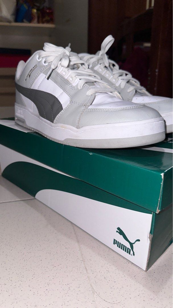Puma white-Castlerock, Men's Fashion, Footwear, Casual shoes on Carousell