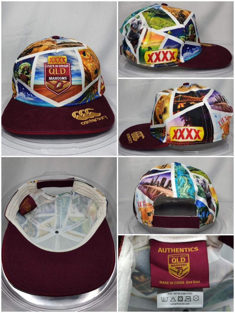 QUEENSLAND MAROONS STATE OF ORIGIN CCC PHOTOGRAPHIC FLAT PEAK HAT, Men ...