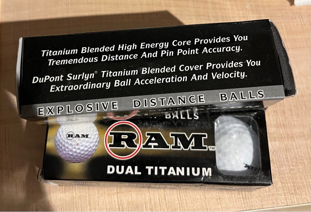 RAM dual Titanium Golf balls, 運動產品, 運動與體育, 運動與體育 - Golf - Carousell