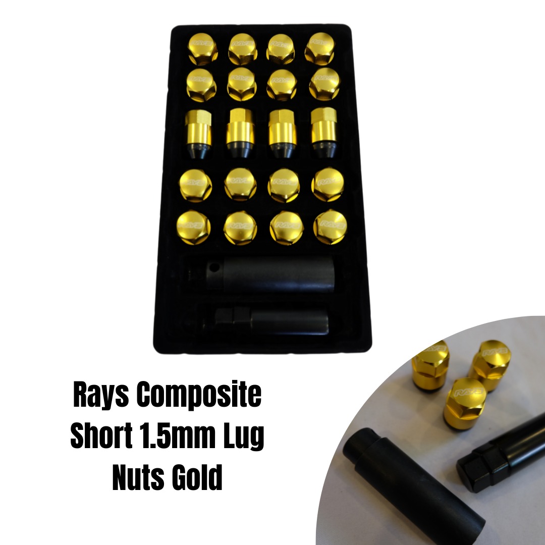 Rays Composite Short 1.5mm Lug Nuts Gold on Carousell