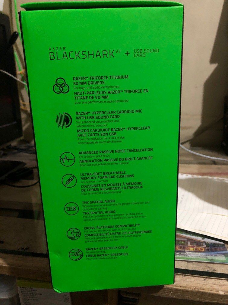 Razer blackshark v2 + usb sound card, Audio, Headphones & Headsets on ...