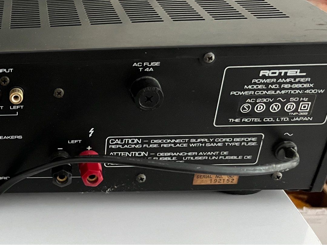 Rotel Power Amplifier RB-980Bx, Audio, Soundbars, Speakers & Amplifiers ...