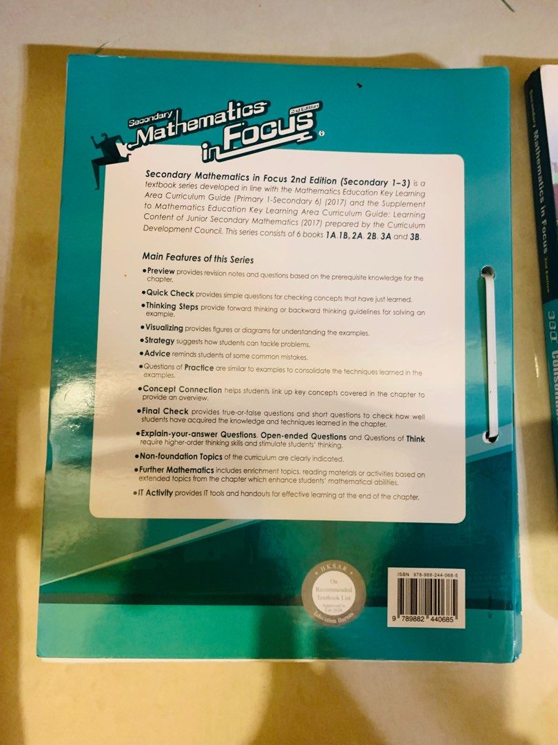 Secondary mathematics in focus 1B (2nd ed.), 興趣及遊戲, 書本 & 文具, 教科書 ...