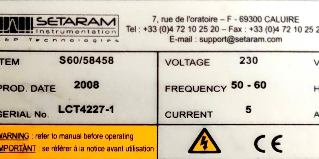 Setaram Instrumentation LabSys Evo Temperature Analyzer for sale ...