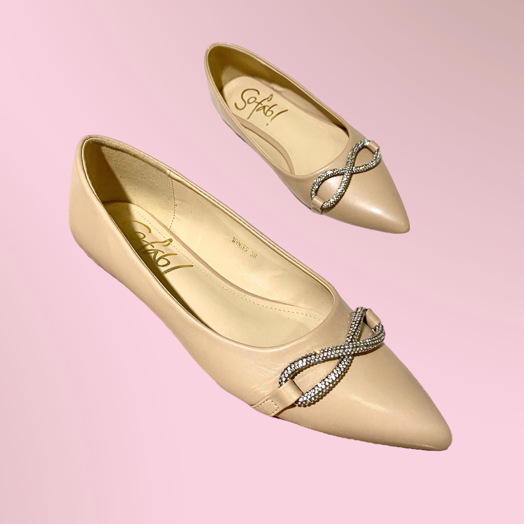 So fab Wynter flat Ballerinas nude beige pointed toe flats with ...