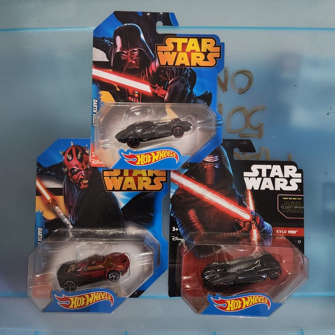 Star Wars Hotwheels Sith character cars set of 3 Darth Vader, Darth ...