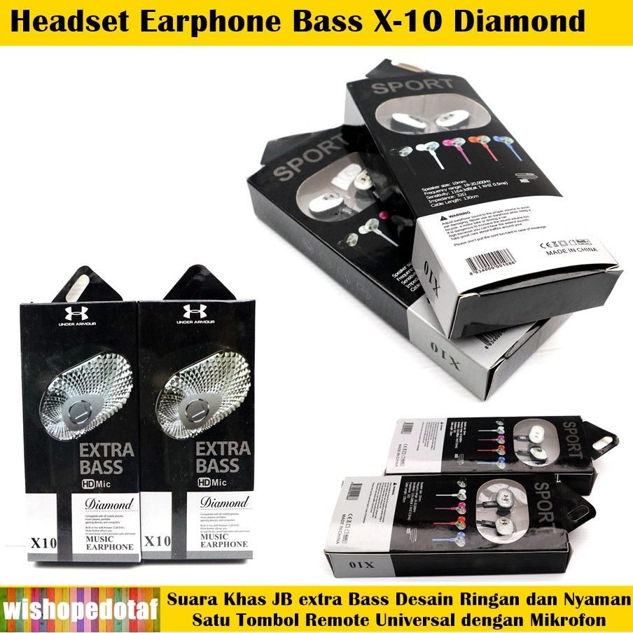 Stereo Headset Diamond Bass X-10 Musik, Elektronik, Audio di Carousell