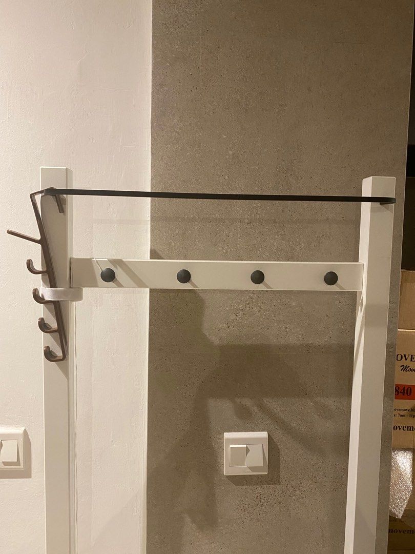 Storage bench with towel rail/4 hooks - Ikea Hemnes, Furniture & Home ...