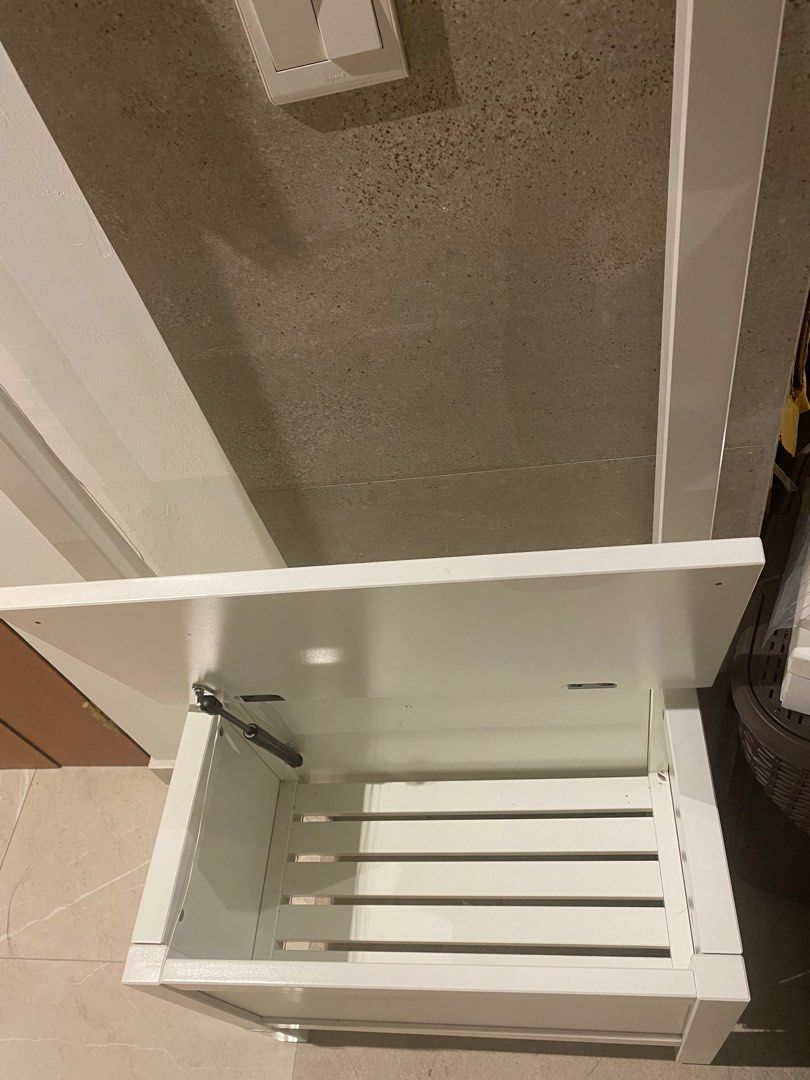 Storage bench with towel rail/4 hooks - Ikea Hemnes, Furniture & Home ...