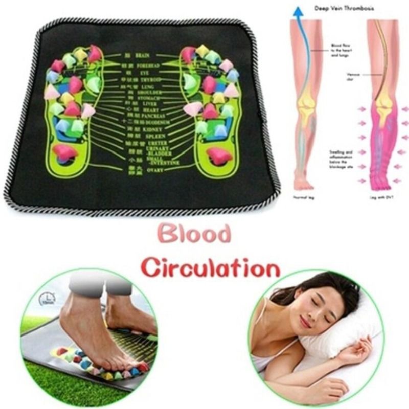 Stress Relief Reflexology Walk Stone Road Foot Massage Mat Acupressure ...