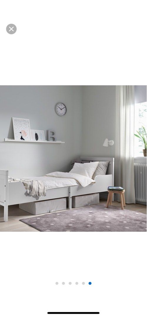 SUNDVIK Ext bed frame with slatted bed base Grey kids bedframe Bed ...