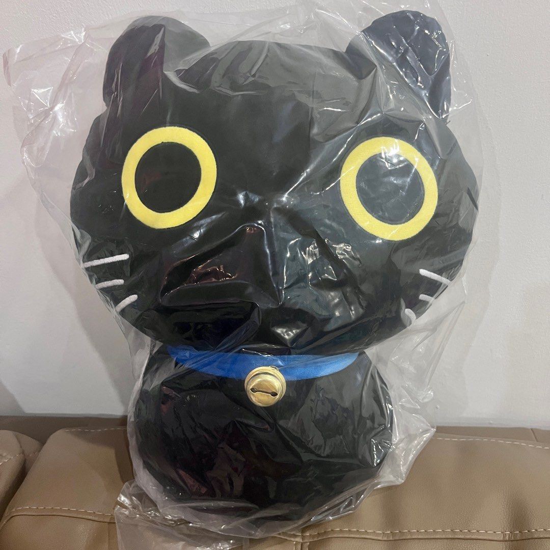Super Large Cat Suzu (blue) Pachimeme black cat tin stuffed toy BIG ...