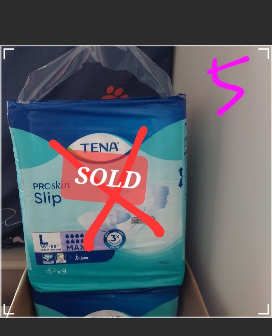 Tena adult Proskin slip diaper (M), Health & Nutrition, Assistive & Rehabilatory Aids, Adult ...