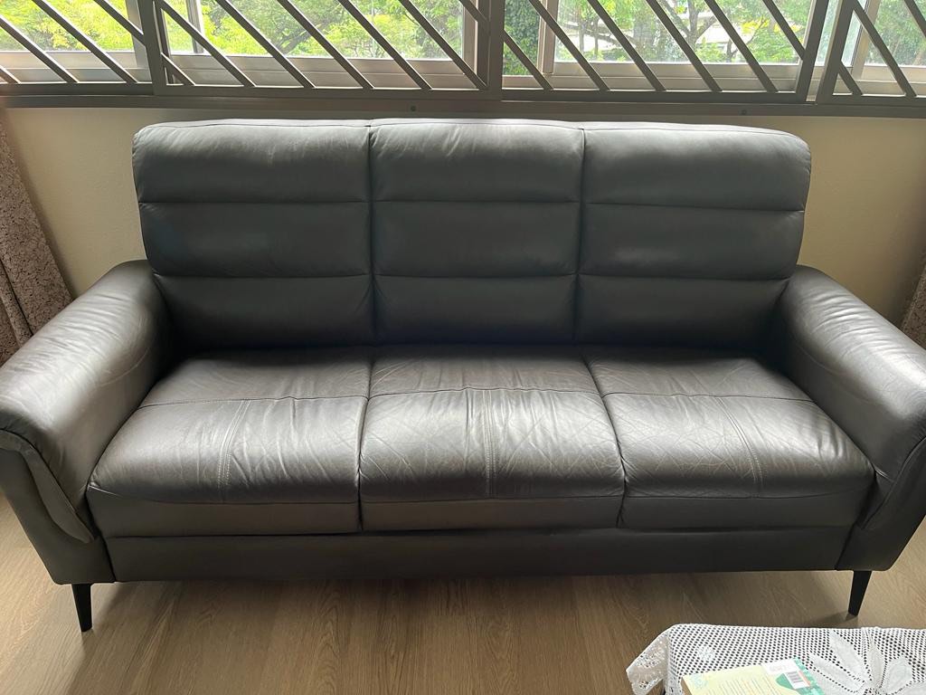 3+2 Courts Sofa set for sale (half leather) , Furniture & Home Living ...
