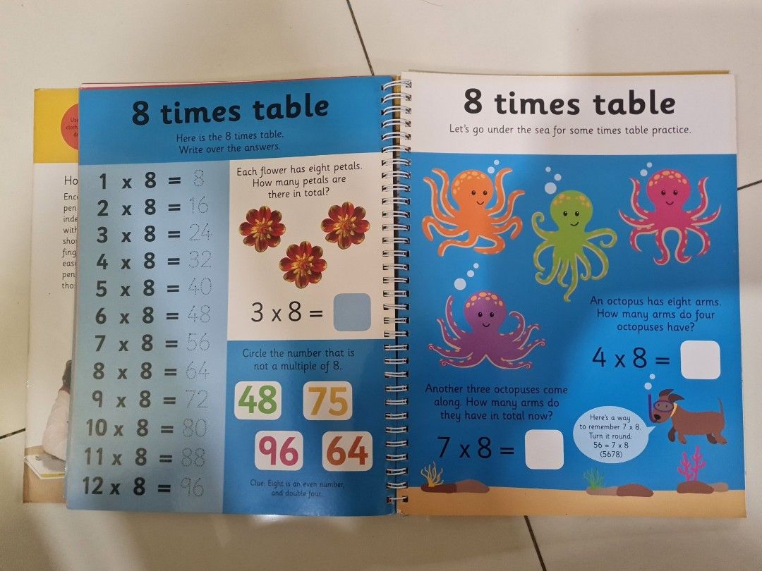 Times Tables Wipe & Clean, Hobbies & Toys, Books & Magazines, Children ...