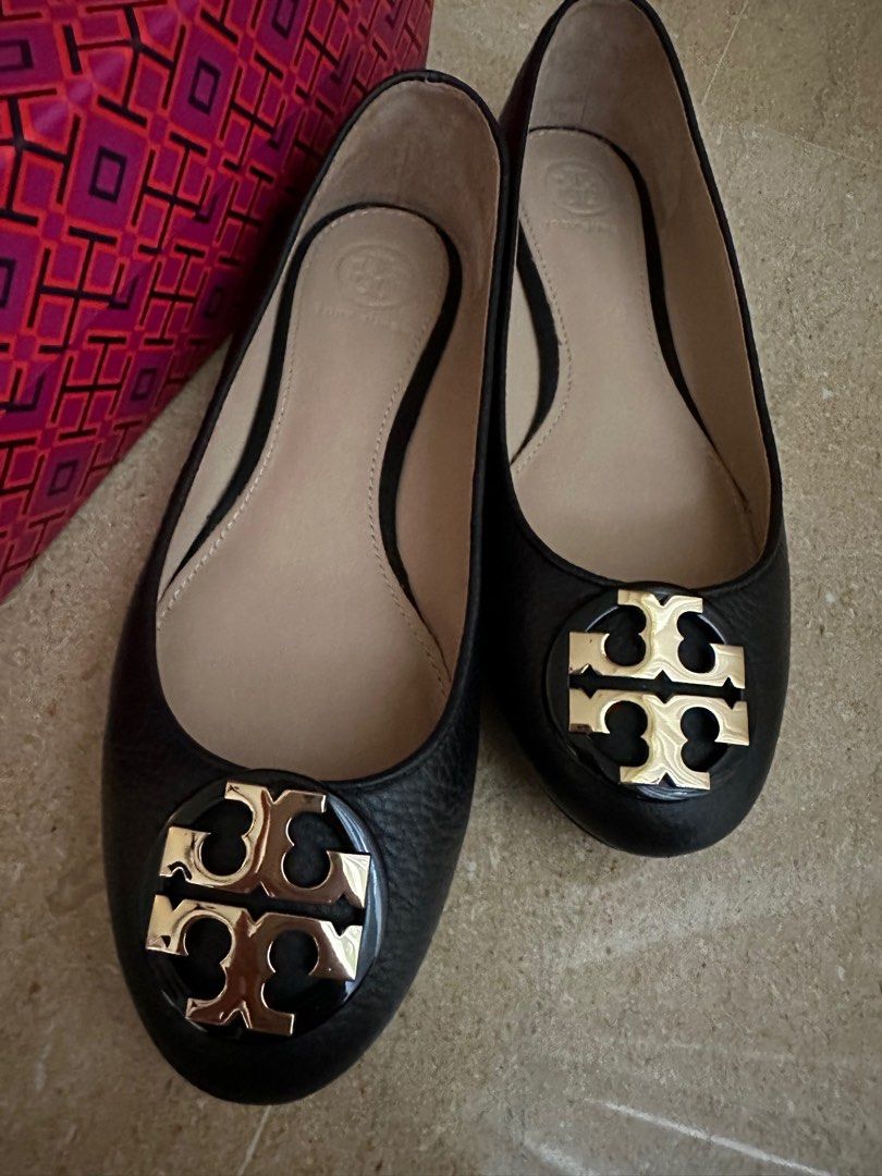 Tory Burch - Claire Ballet Flats Tumbled Leather, Luxury, Sneakers ...