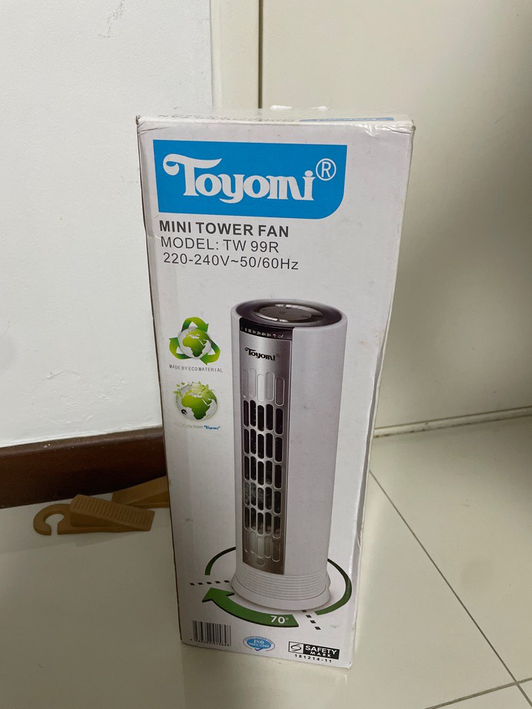 Toyomi mini tower fan TW99R, TV & Home Appliances, Other Home ...