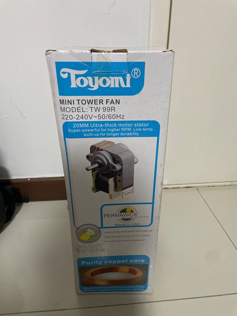 Toyomi mini tower fan TW99R, TV & Home Appliances, Other Home ...