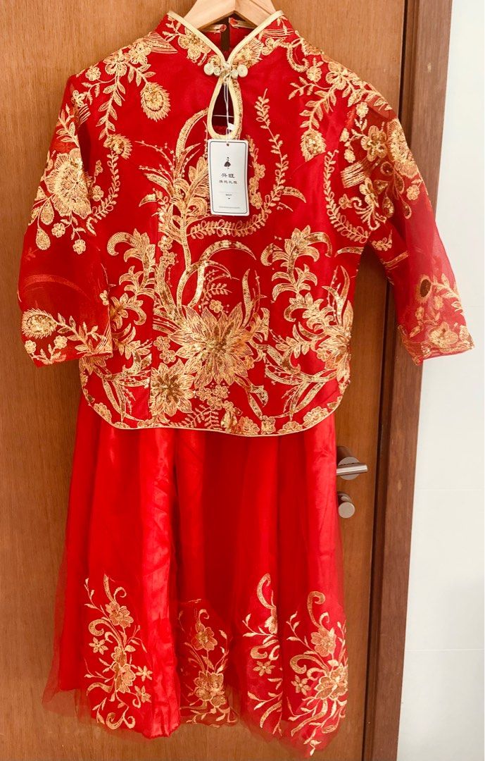 (NEW) Traditional Chinese wedding Qun Kua, Women's Fashion, Dresses ...