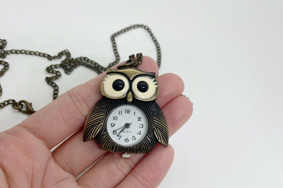 Vintage Owl Pocket Watch, Women's Fashion, Watches & Accessories ...