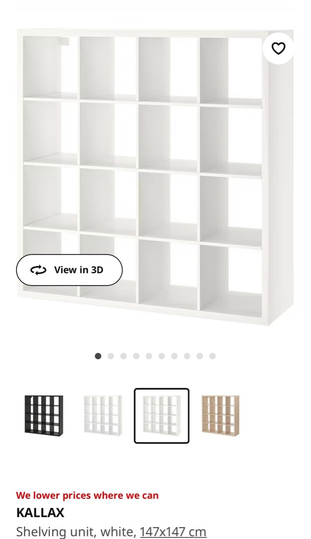 White IKEA Kallax Shelving Unit, Furniture & Home Living, Furniture ...