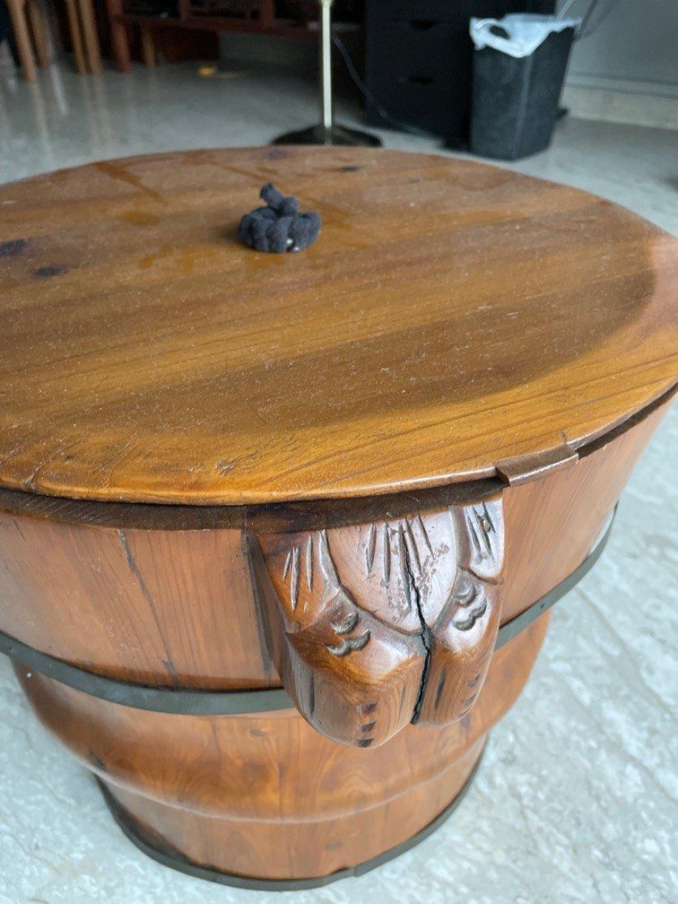 Wooden Antique Rice Bucket, Furniture & Home Living, Home Decor, Other ...