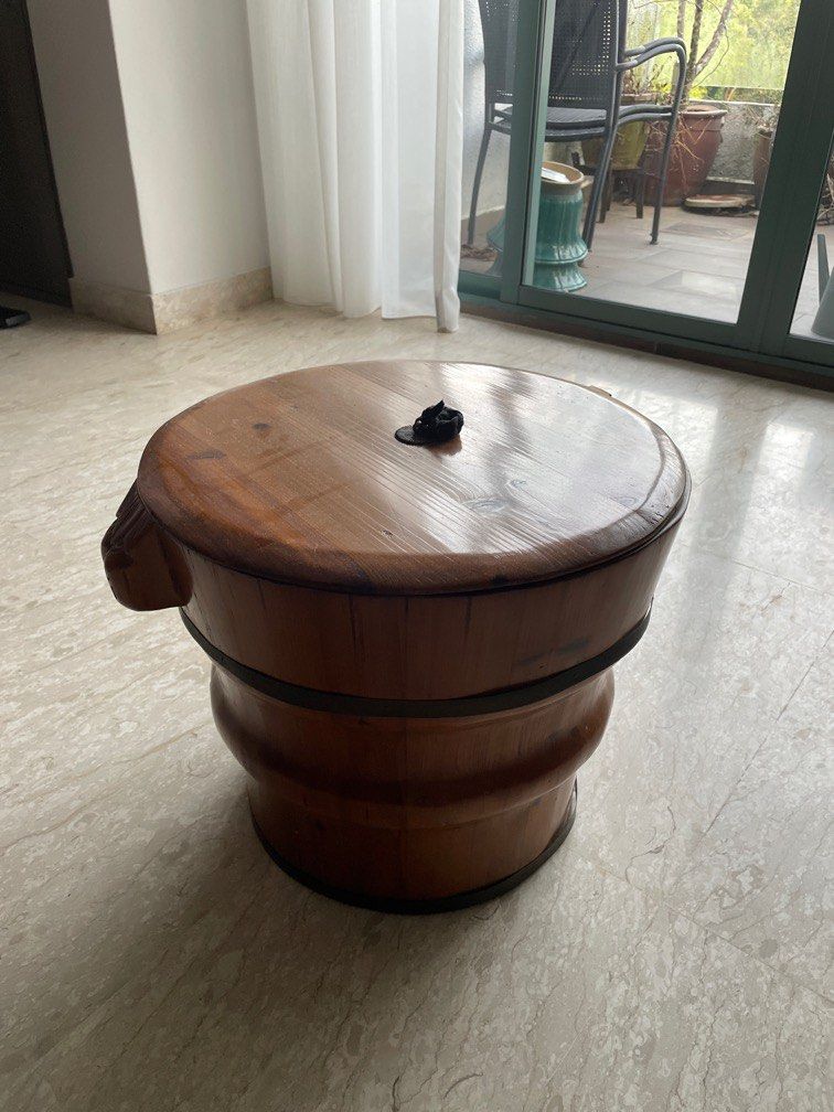 Wooden Antique Rice Bucket, Furniture & Home Living, Home Decor, Other ...