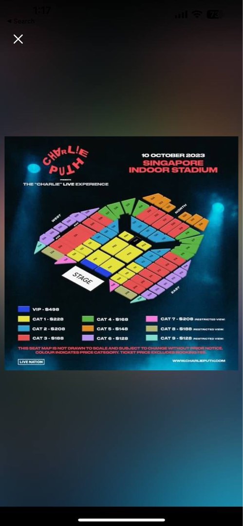 (WTS) 1 x Cat 3 Charlie Puth Ticket, Tickets & Vouchers, Event Tickets ...