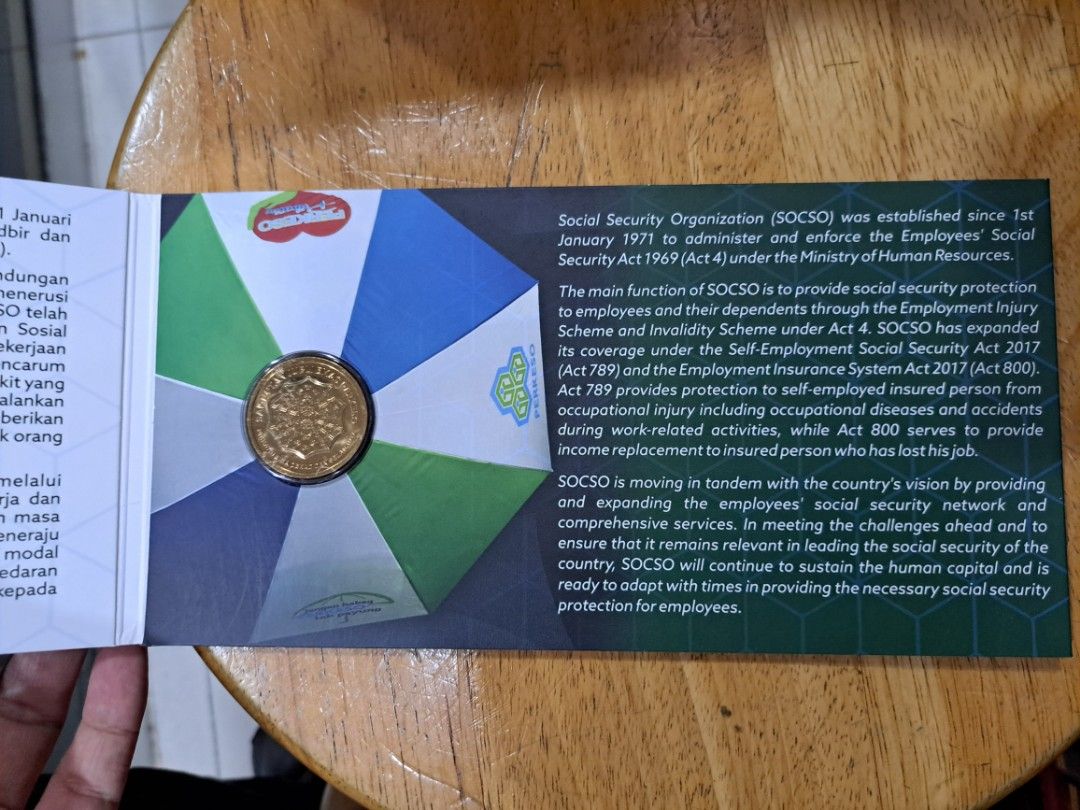 2021 Malaysia Perkeso Socso 50th Anniversary Ringgit RM1 Commemorative ...