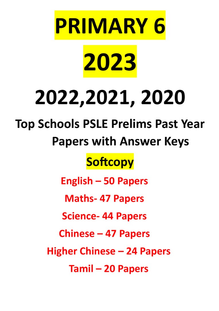2023 Prelim PSLE Latest Past Year Papers with Answer keys along with ...