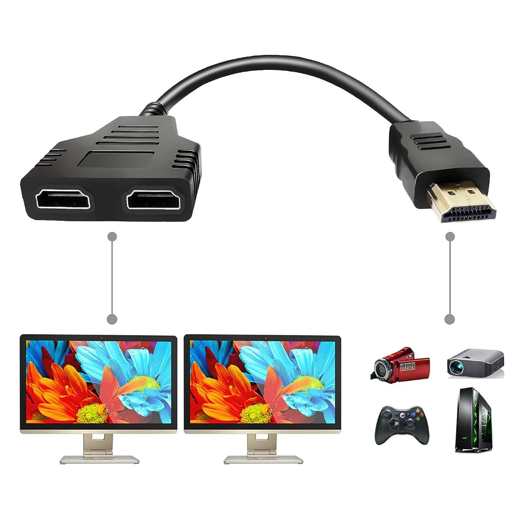 [4061] HDMI Splitter, Hdmi 1 In 2 Out Splitter 1080P Male to Dual HDMI ...