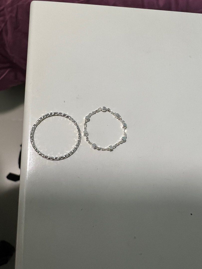 925 silver cubic chain ring, Women's Fashion, Jewelry & Organisers ...