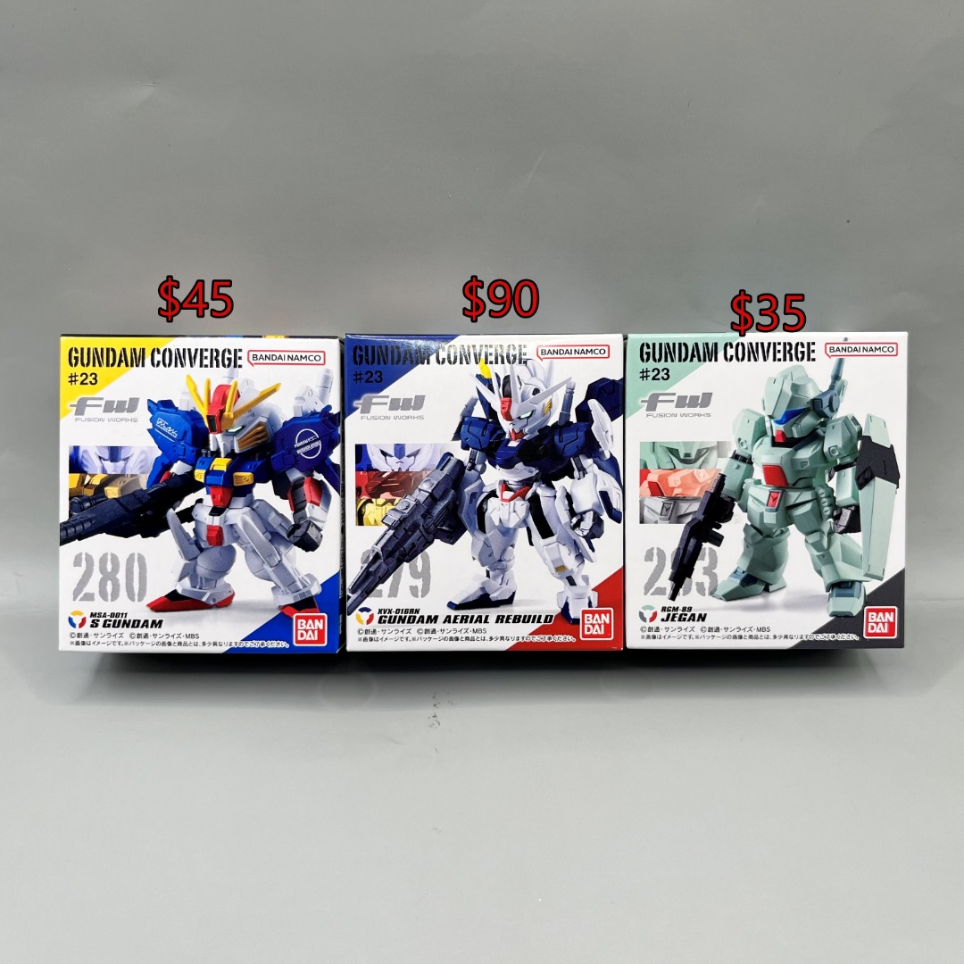價錢請看圖 全新 日版 FW Converge Gundam #23 高達 機動戰士 279 280 283 S-Gundam Gundam Aerial Rebuild Jegan 三款 ...