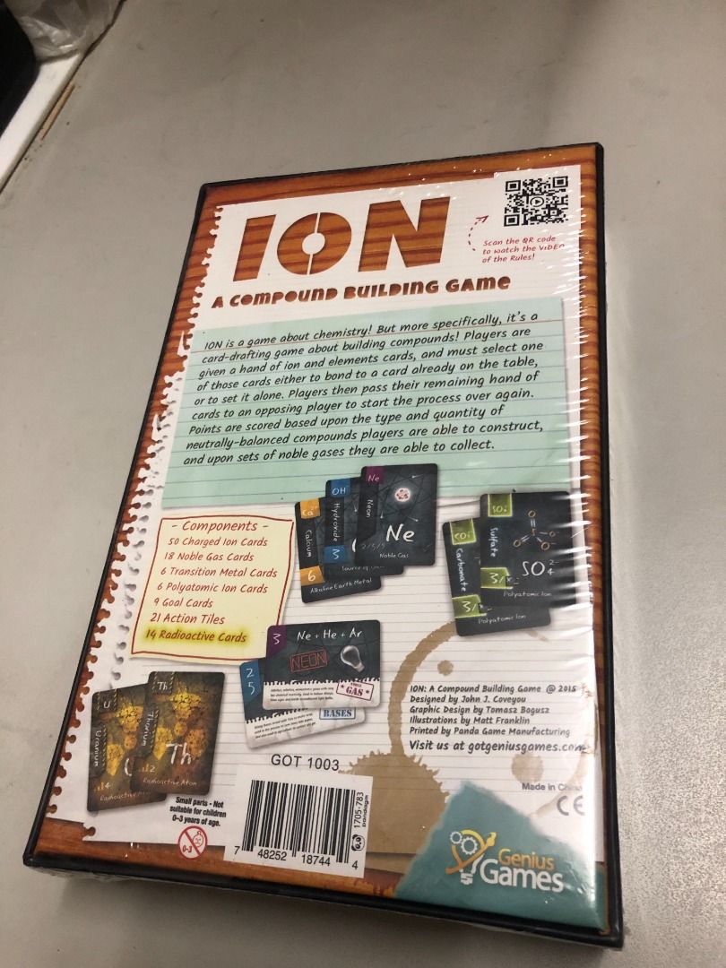 科學桌遊 Ion: The Compound Building Game, 興趣及遊戲, 玩具 & 遊戲類 - Carousell