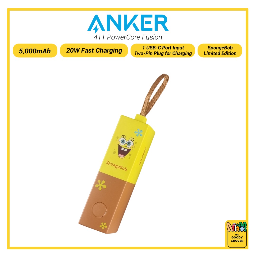 Anker 411 SpongeBob SquarePants PowerCore Fusion 2-in-1 5KmAh Power ...