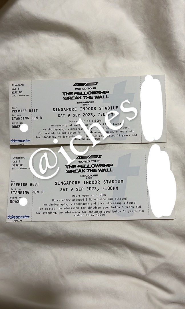 ATEEZ Singapore 2023 2x Standing Pen D Tickets, Tickets & Vouchers, Event Tickets on Carousell