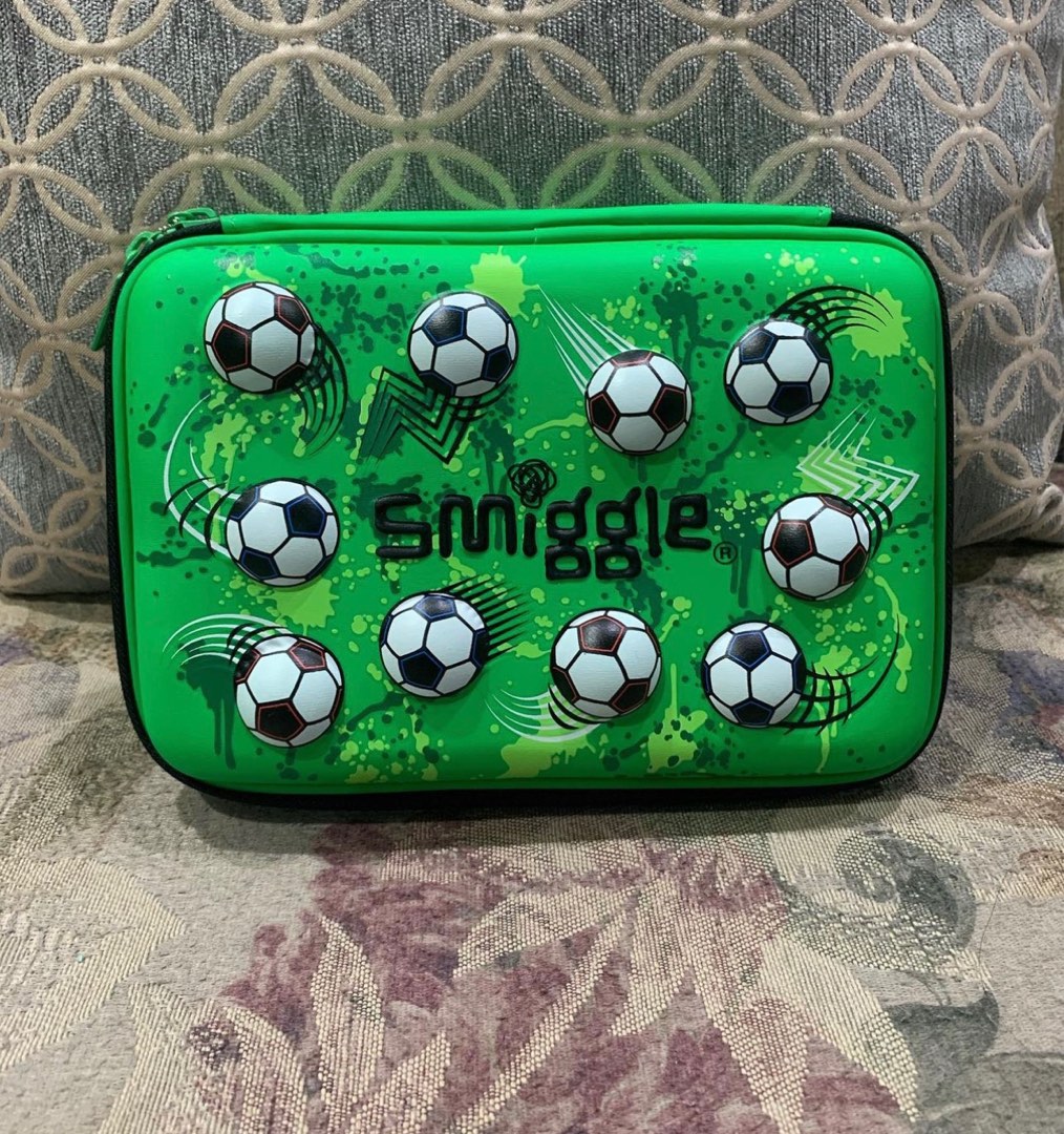 Authentic smiggle single hardtop case soccer design, Hobbies & Toys ...