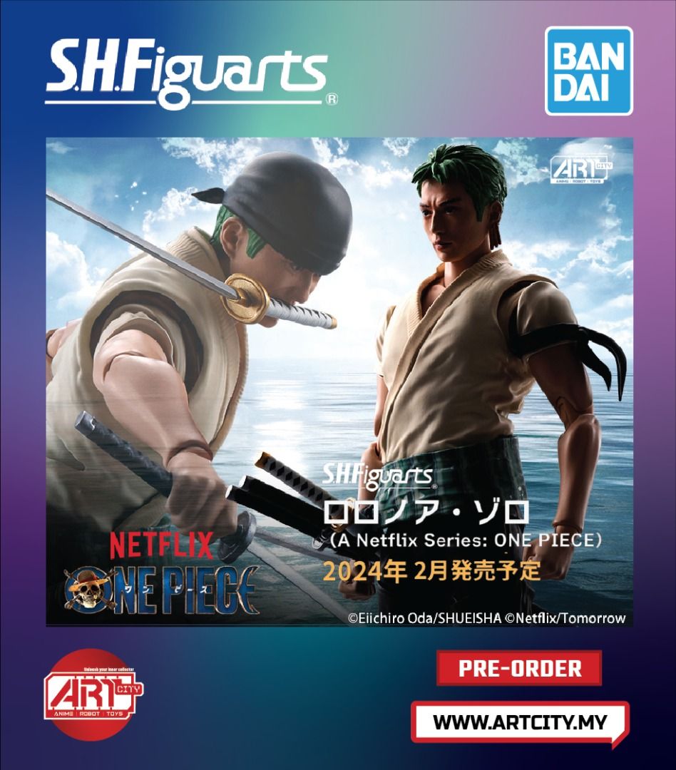 Bandai S.H.Figuarts - SHF Roronoa Zoro - Netflix Series One Piece ...