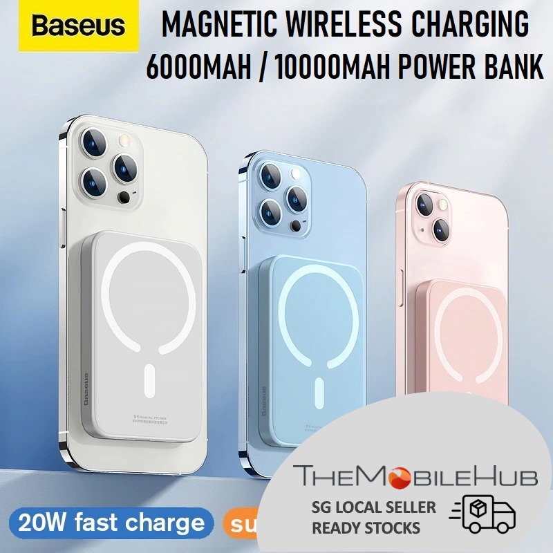 Baseus 6000mAh 10000mAh 20000mAh Magnetic Wireless Charging Power bank ...