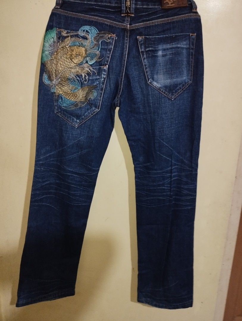 Big train Embroidered Koi fish Pants on Carousell