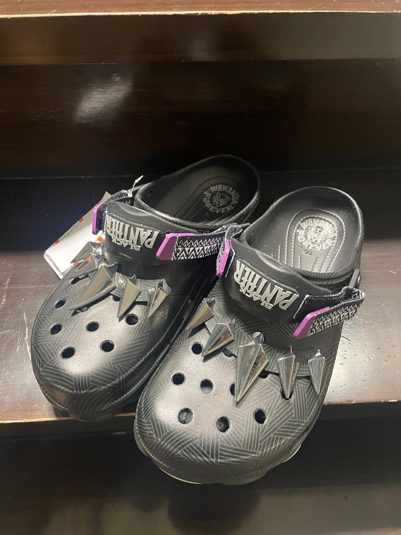 Black Panther Crocs, Men's Fashion, Footwear, Slippers & Slides on ...