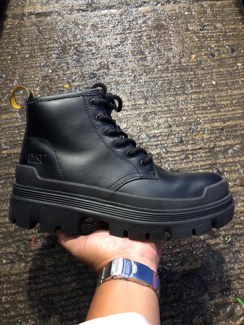 Caterpillar Hardwear Mid Unisex Black Leather(26 cm), Men's Fashion ...